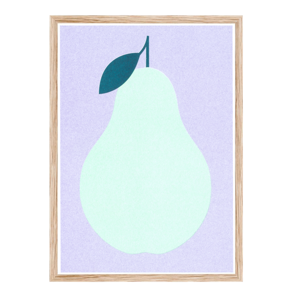 Artprint Poster Birne | Risograph Art Print - slanted