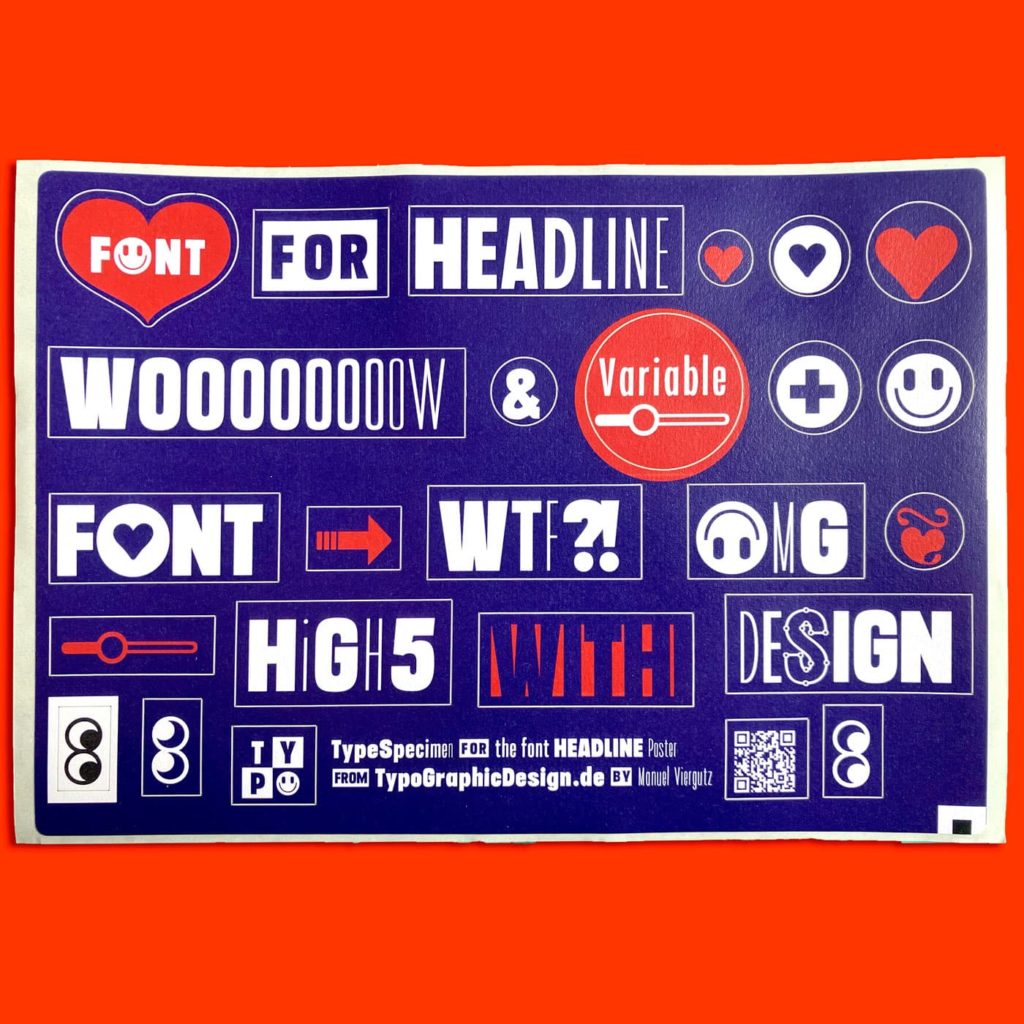 Type Specimen | Headline Poster | Sticker Set | 148×210mm - slanted